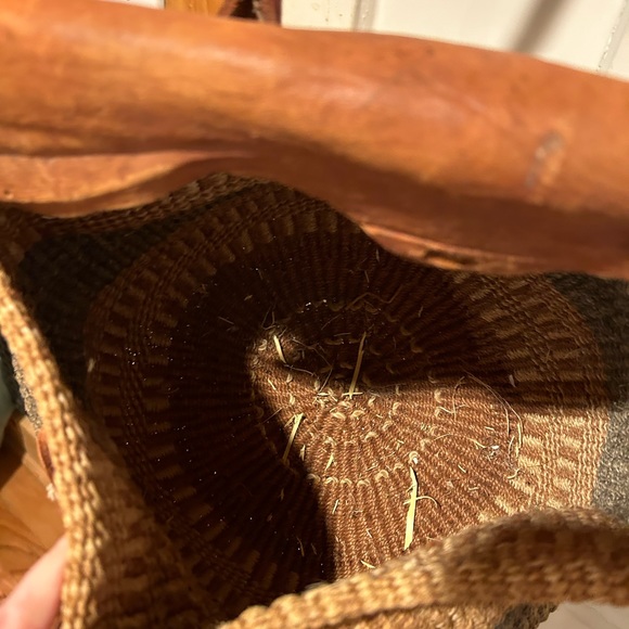 Bags | Cute Boho Woven Bag With Leather Accents | Poshmark